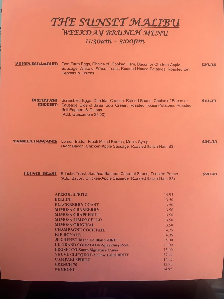 Brunch - The Sunset Restaurant